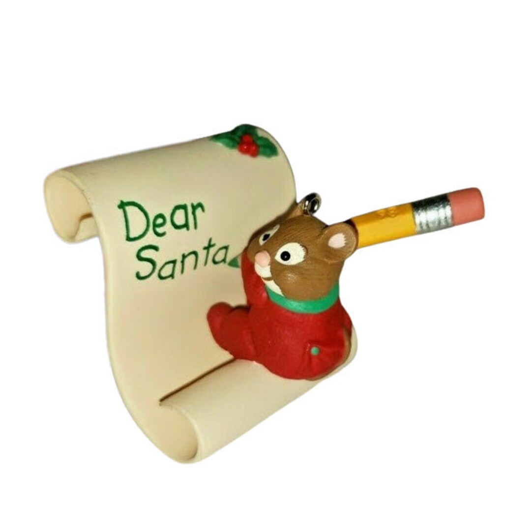 1998 Writing to Santa mouse Hallmark Keepsake Christmas Tree Ornament ...