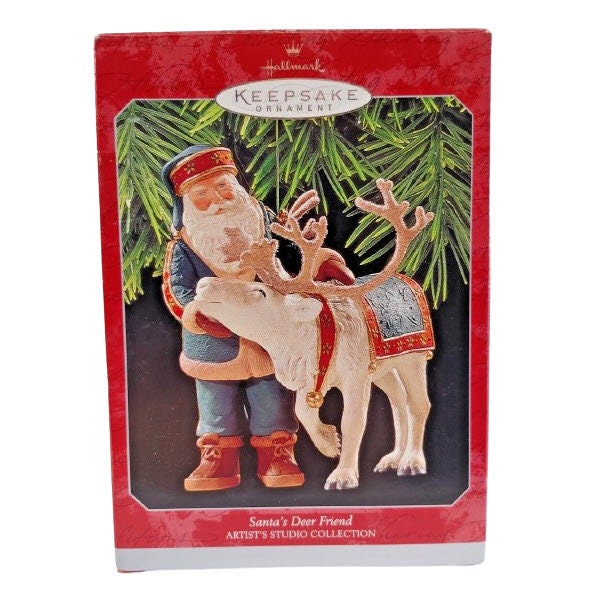 1998 Santa's Deer Friend santa Claus Hallmark Keepsake Christmas Tree ...