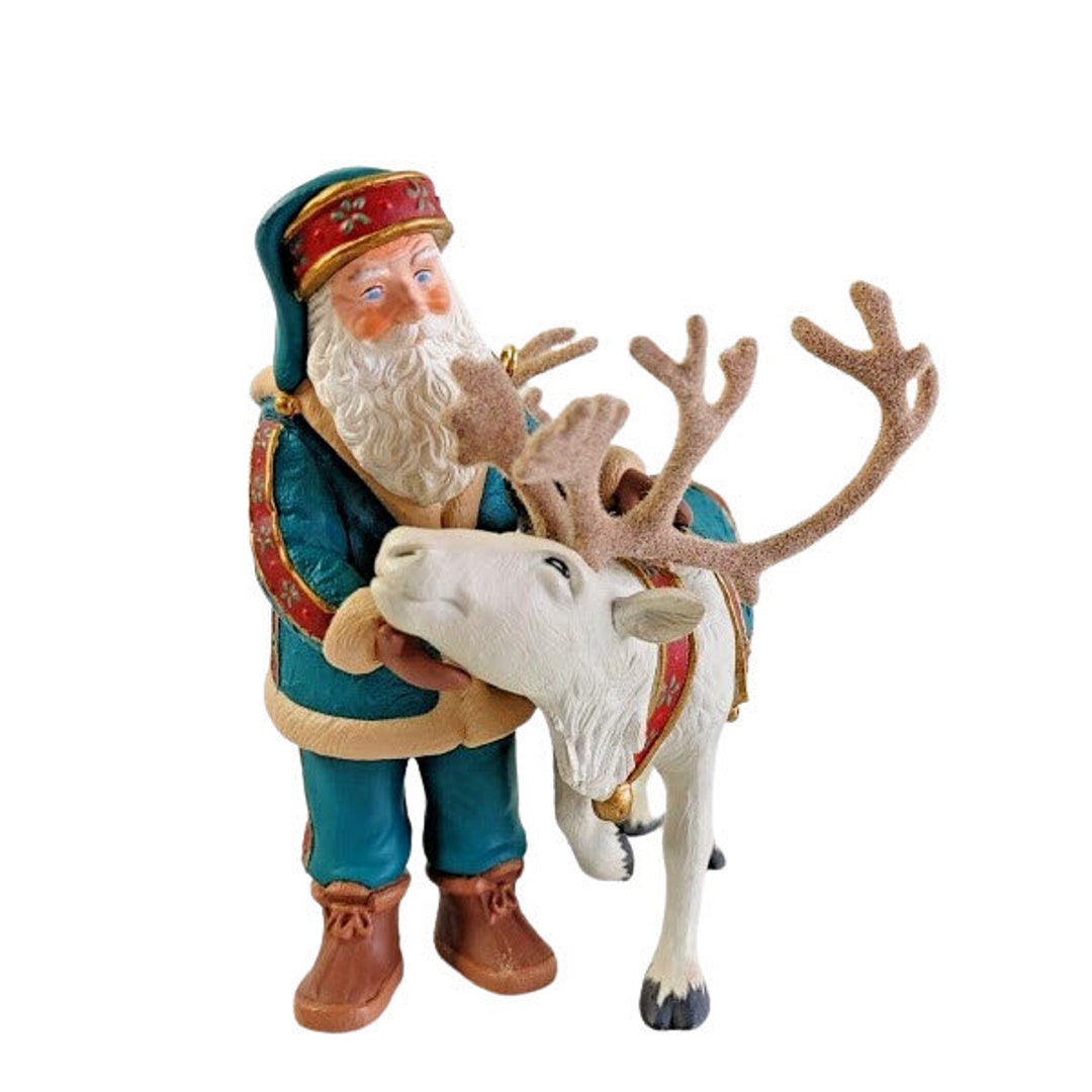1998 Santa's Deer Friend (santa Claus) Hallmark Keepsake Christmas Tree ...