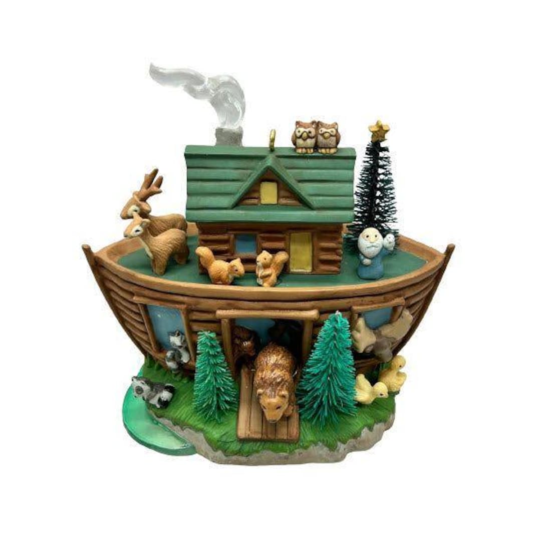 Noah's Ark Hallmark Keepsake Christmas Tree Ornament (QXG7081 ) + 80s 90s One Vintage Ornament ...