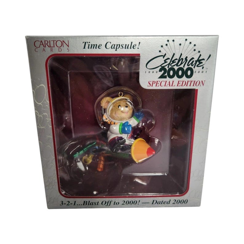 2000 3-2-1... Blast off to 2000! (teddy Bear) Vintage Carlton Cards ...
