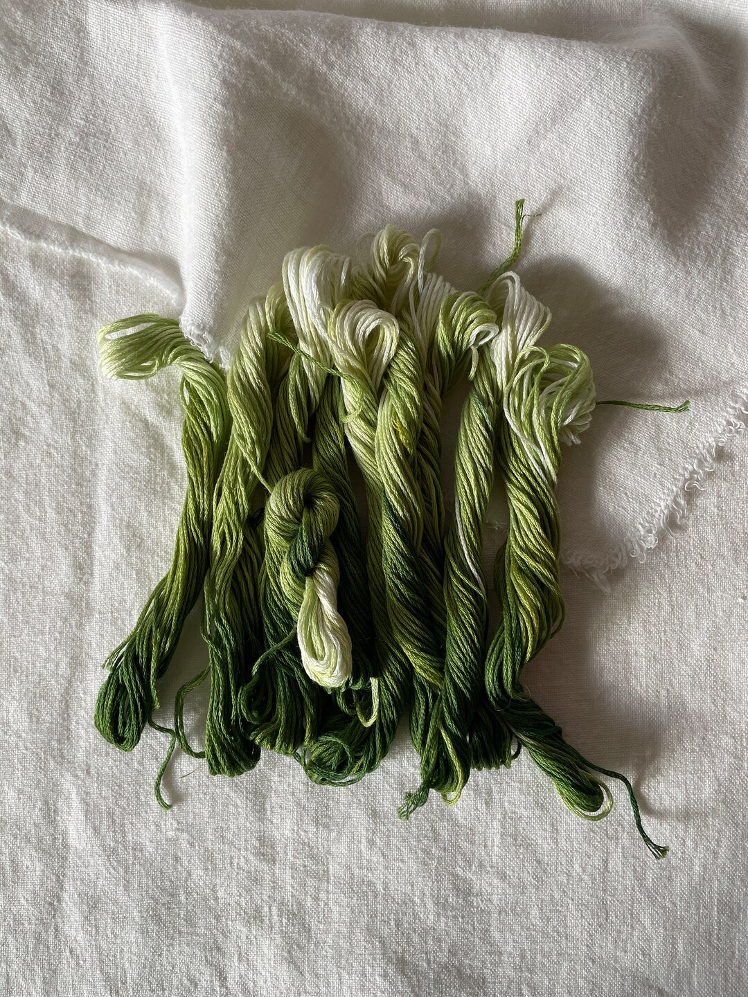 Ombre Vibrant Green Hand Dyed Embroidery Thread - Etsy