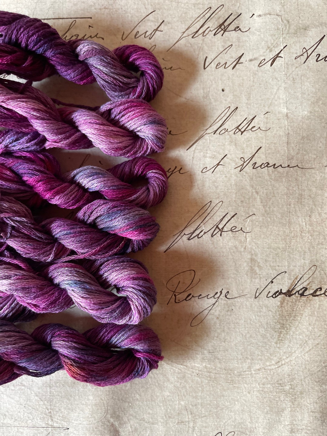 Amaranth & Purple Floss Hand Dyed Embroidery Floss - Etsy