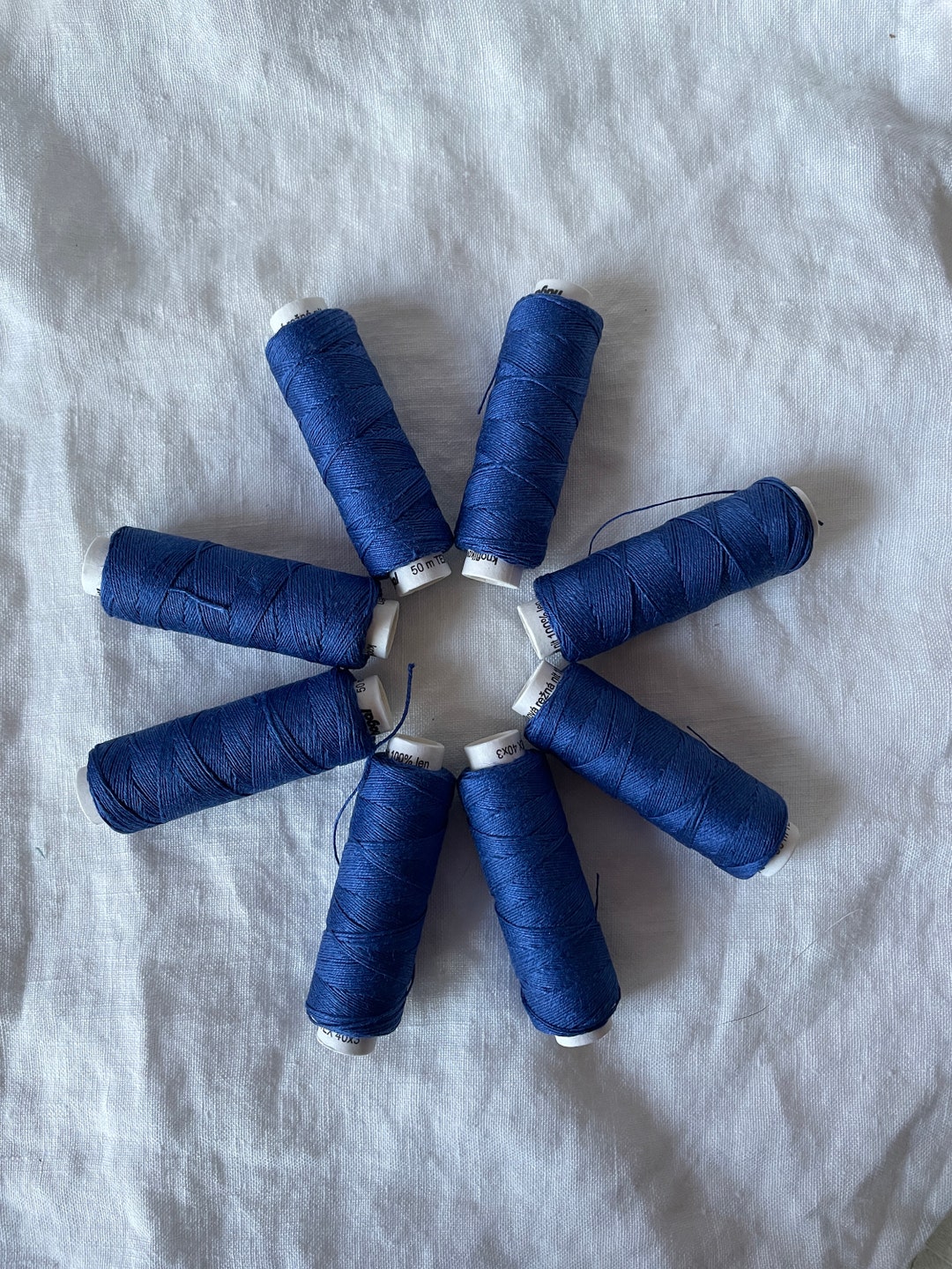 Deep Blue Linen Sewing/embroidery Thread - Etsy