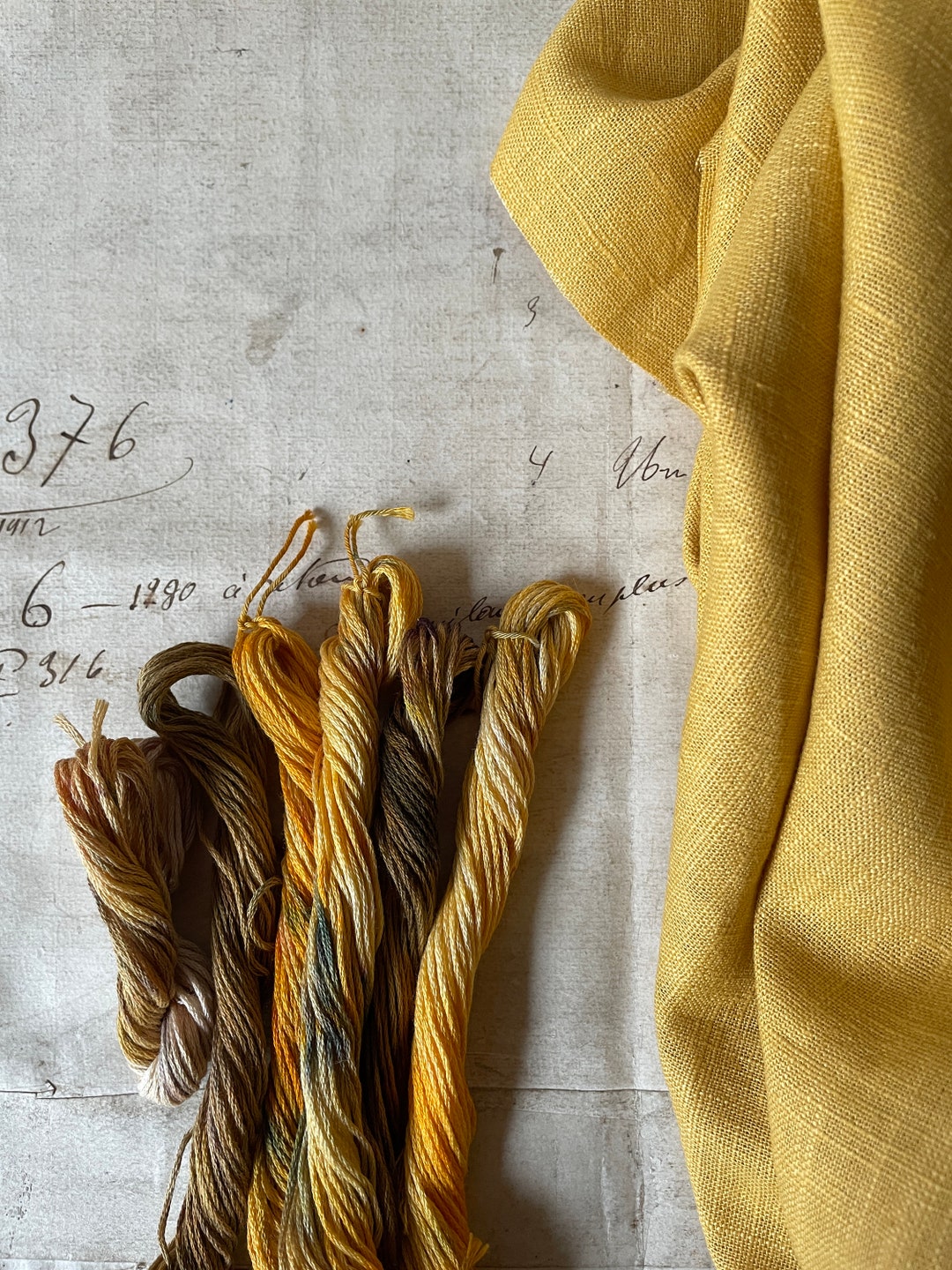 Slow Stitch Linen and Floss Bundle Create Sunshine - Etsy