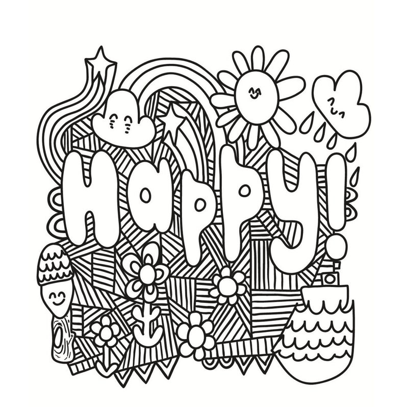 Adult Coloring Book Pages | Instant Digital Download | Unique ...