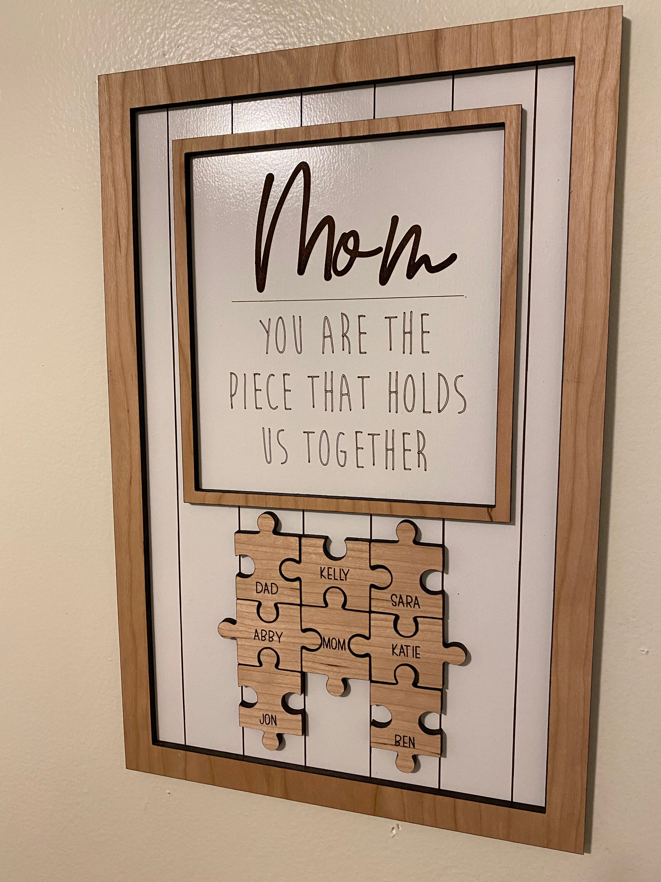 Mom Puzzle Plaque Personalized Mother Sign Mother's | Etsy