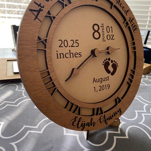 Personalized Birth Announcement - Clock Birth Announcement - Set to ...