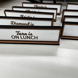 Personalized Break Desk Sign | Custom Lunch Sign | Double Sided Office ...