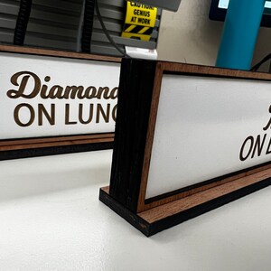 Personalized Break Desk Sign | Custom Lunch Sign | Double Sided Office ...
