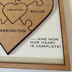Personalized 'our Family is Complete' Keepsake Puzzle Sign - Custom ...