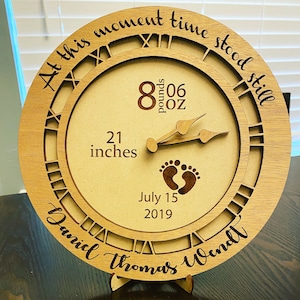 Personalized Birth Announcement - Clock Birth Announcement - Set to ...