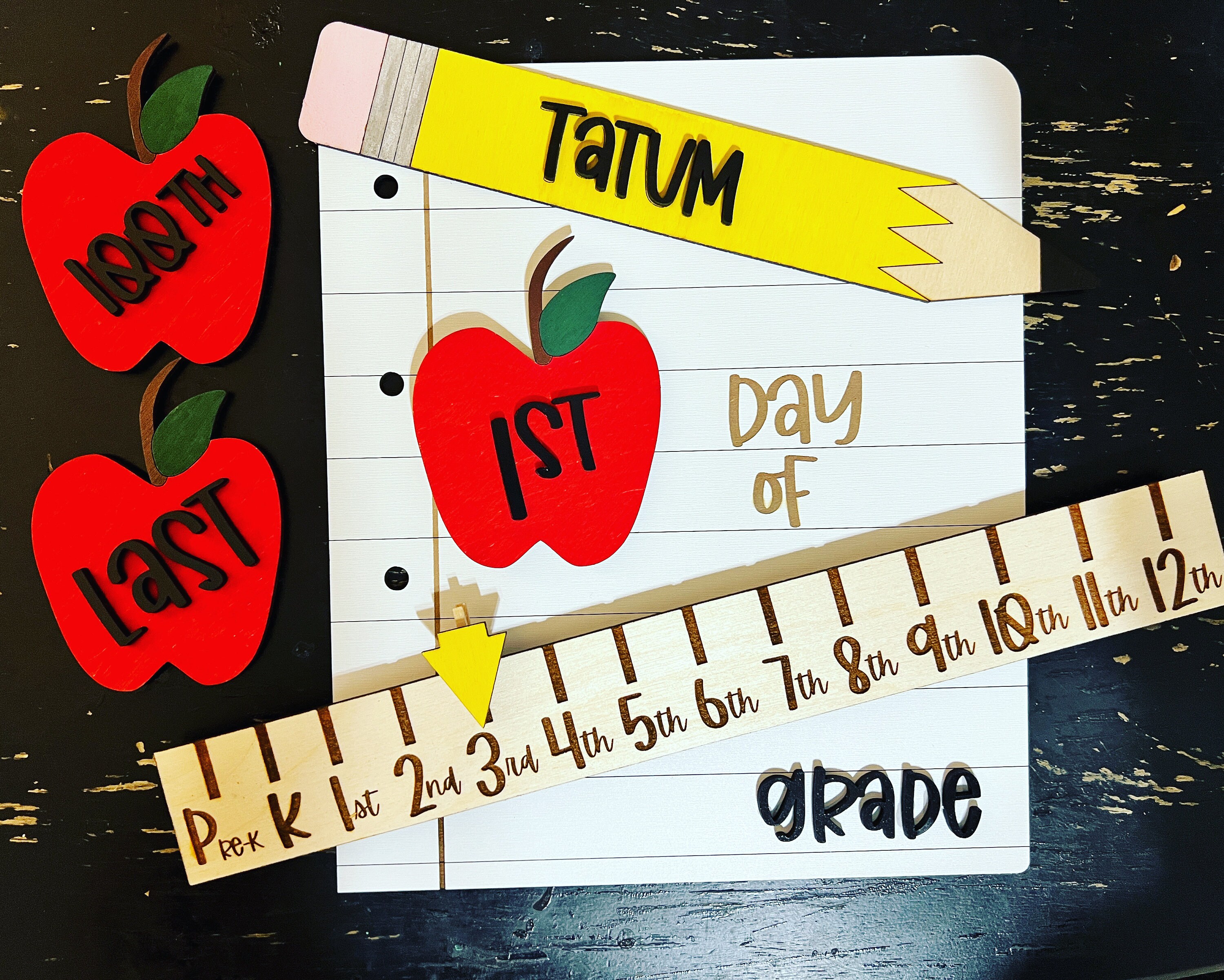 Personalized School Days Sign: Interchangeable First Day Photo Prop - Etsy