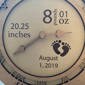 Personalized Birth Announcement - Clock Birth Announcement - Set to ...