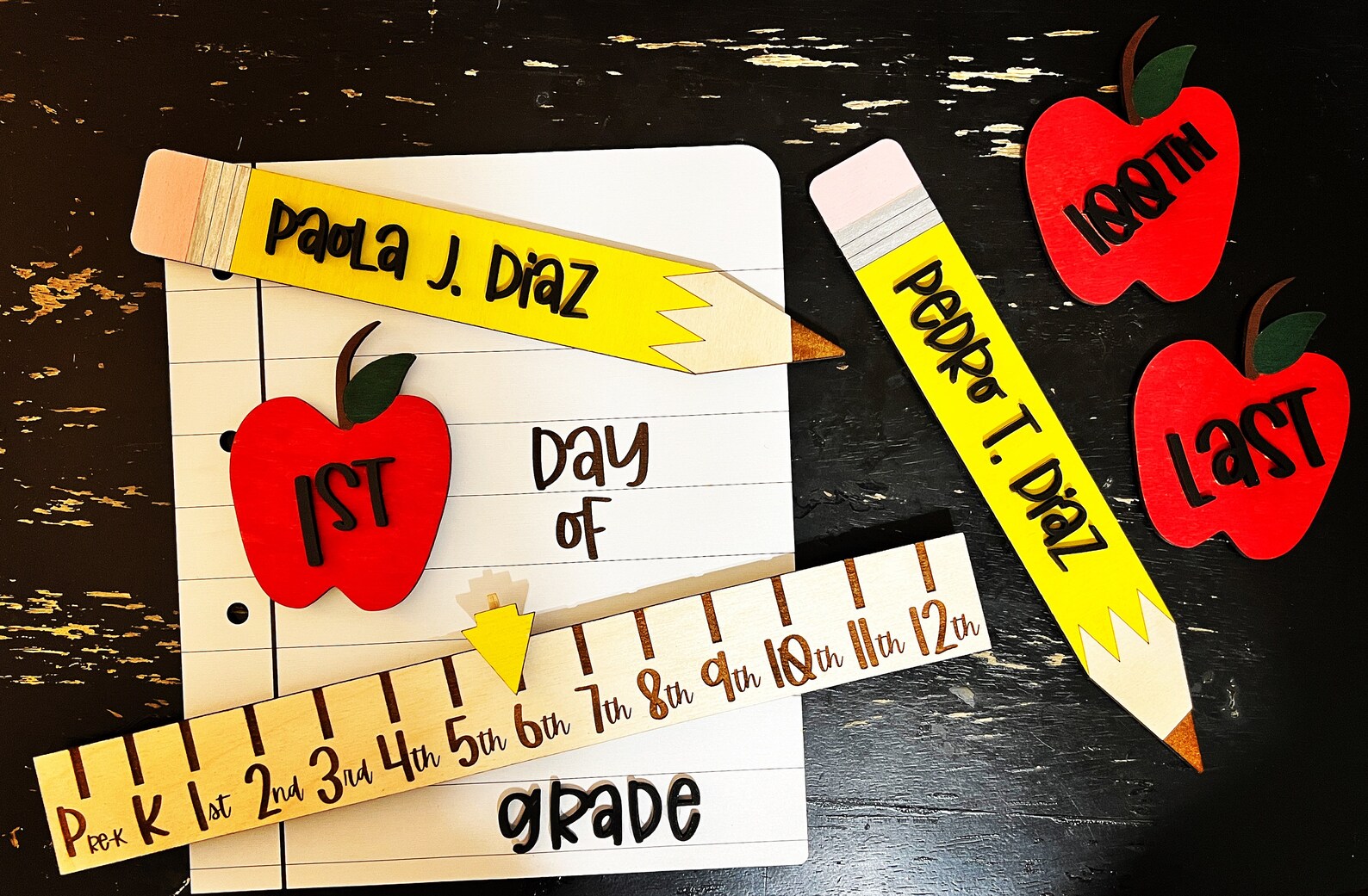 Personalized School Days Sign: Interchangeable First Day Photo Prop - Etsy