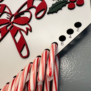 Candy Cane Christmas Countdown Calendar Sign | Personalized Advent ...