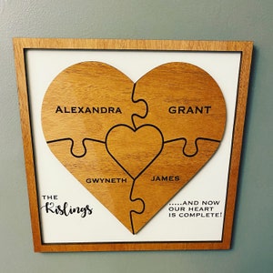 Personalized 'our Family is Complete' Keepsake Puzzle Sign - Custom ...