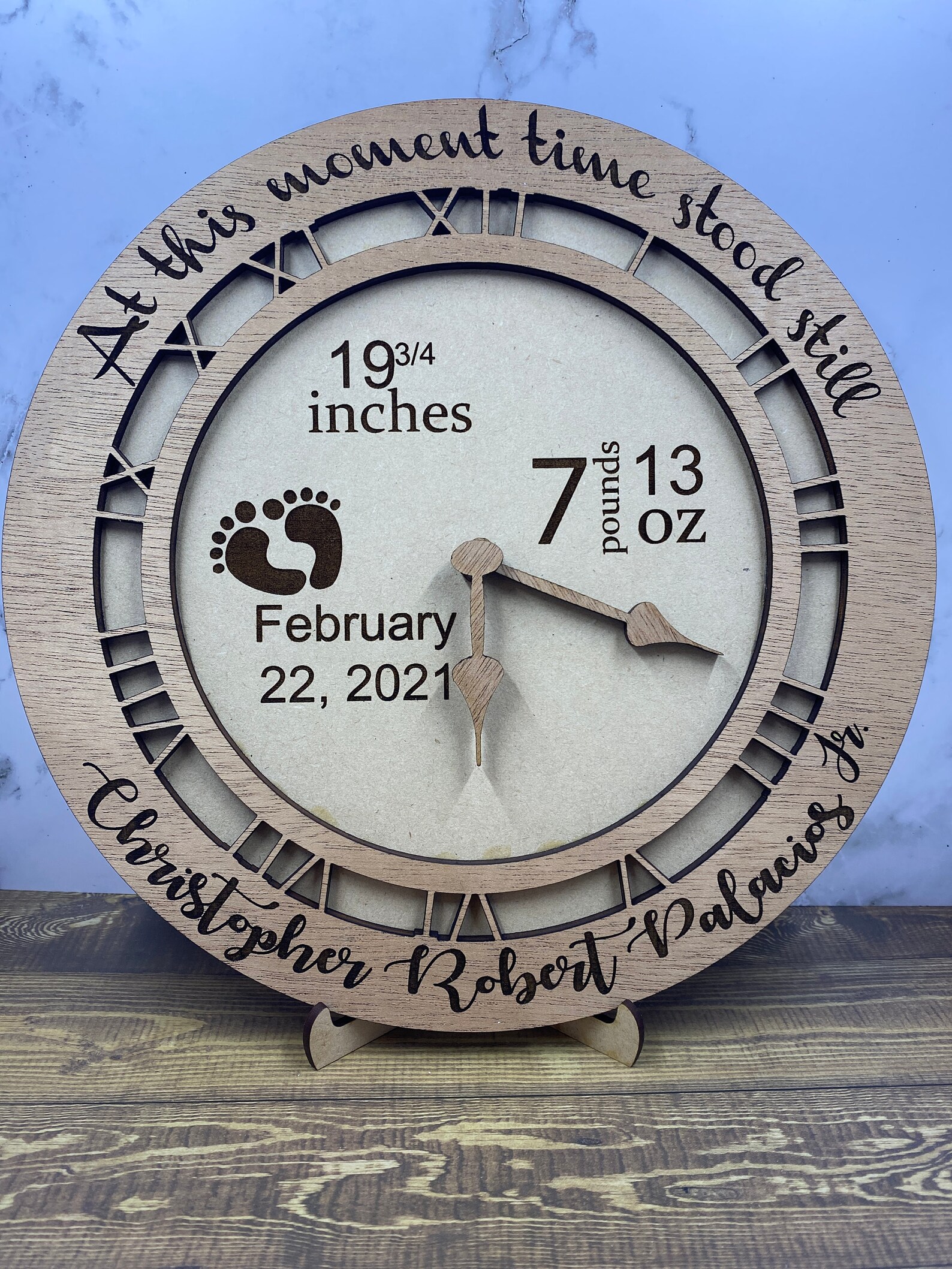 Personalized Birth Announcement Clock Birth Announcement | Etsy