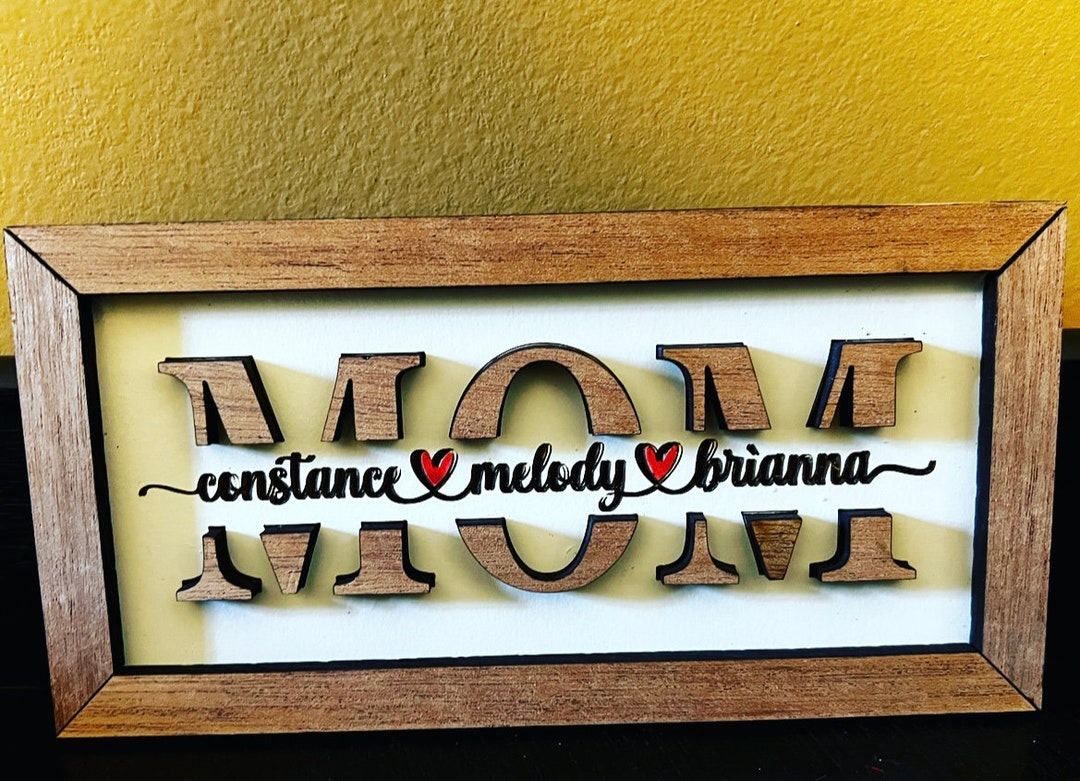 Personalized Split Letter Mom Sign - Mothers Day Gift - Custom Made ...