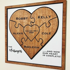 Personalized 'our Family is Complete' Keepsake Puzzle Sign - Custom ...