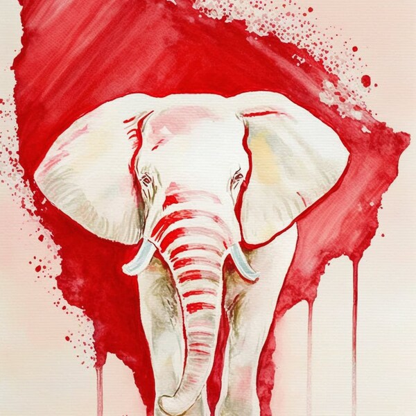 Red Elephant - Etsy
