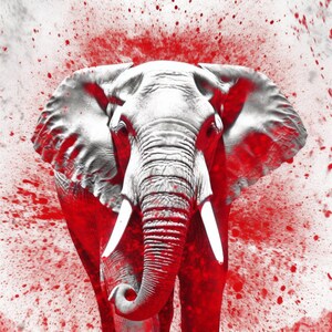Red and White Elephant PNG File - Etsy