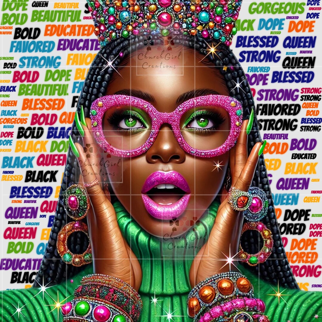 Surprised Black Woman PNG: Bold Queen Clipart (digital Download) - Etsy