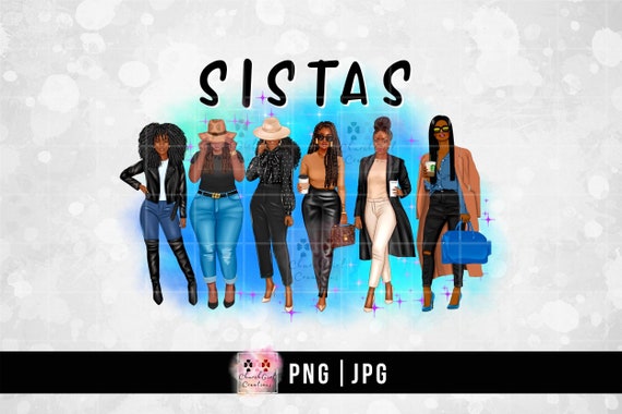 Sistas Png Black Woman Png Bright Colorful Png Sublimation - Etsy