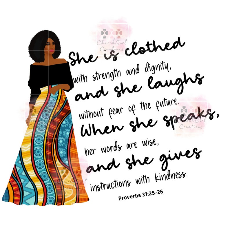 Proverbs 31 Png Afro Woman Png Black Woman Png Bright - Etsy