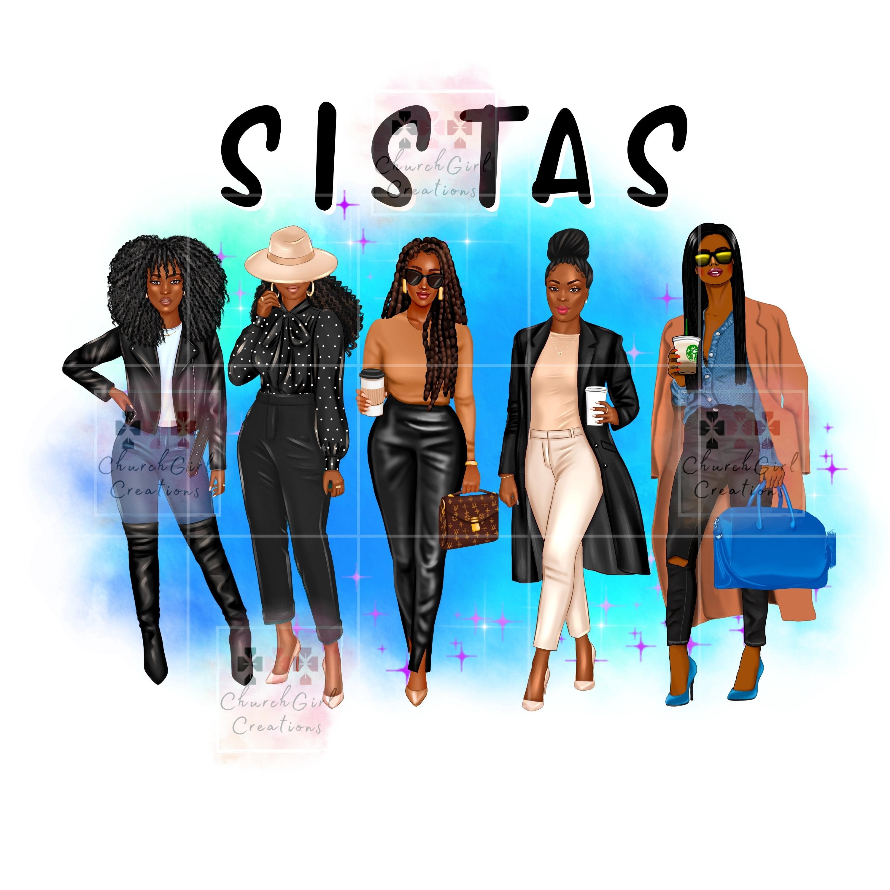 Sistas Png Black Woman Png Bright Colorful Png Sublimation - Etsy