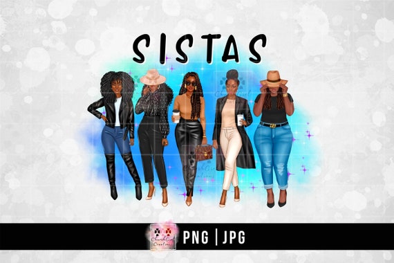 Black Women Clipart Sisterhood Black Woman Black Woman Png - Etsy