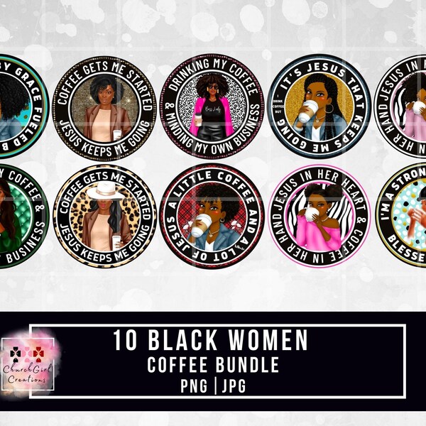 Black Girl Coffee Png Etsy
