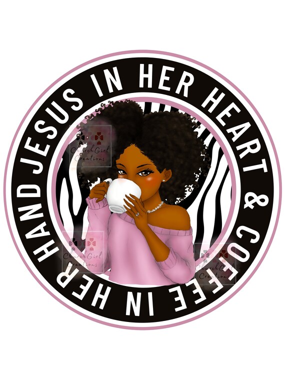 Black Woman Png Coffee Png Lady Drinking Coffee Black Girl Etsy