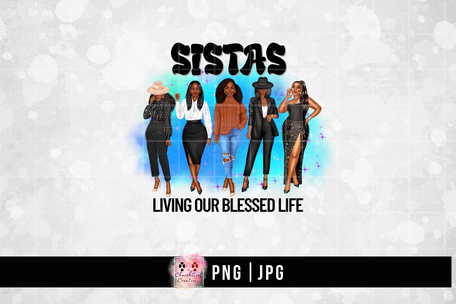 Sistas Png Black Woman Png Bright Colorful Png Sublimation - Etsy