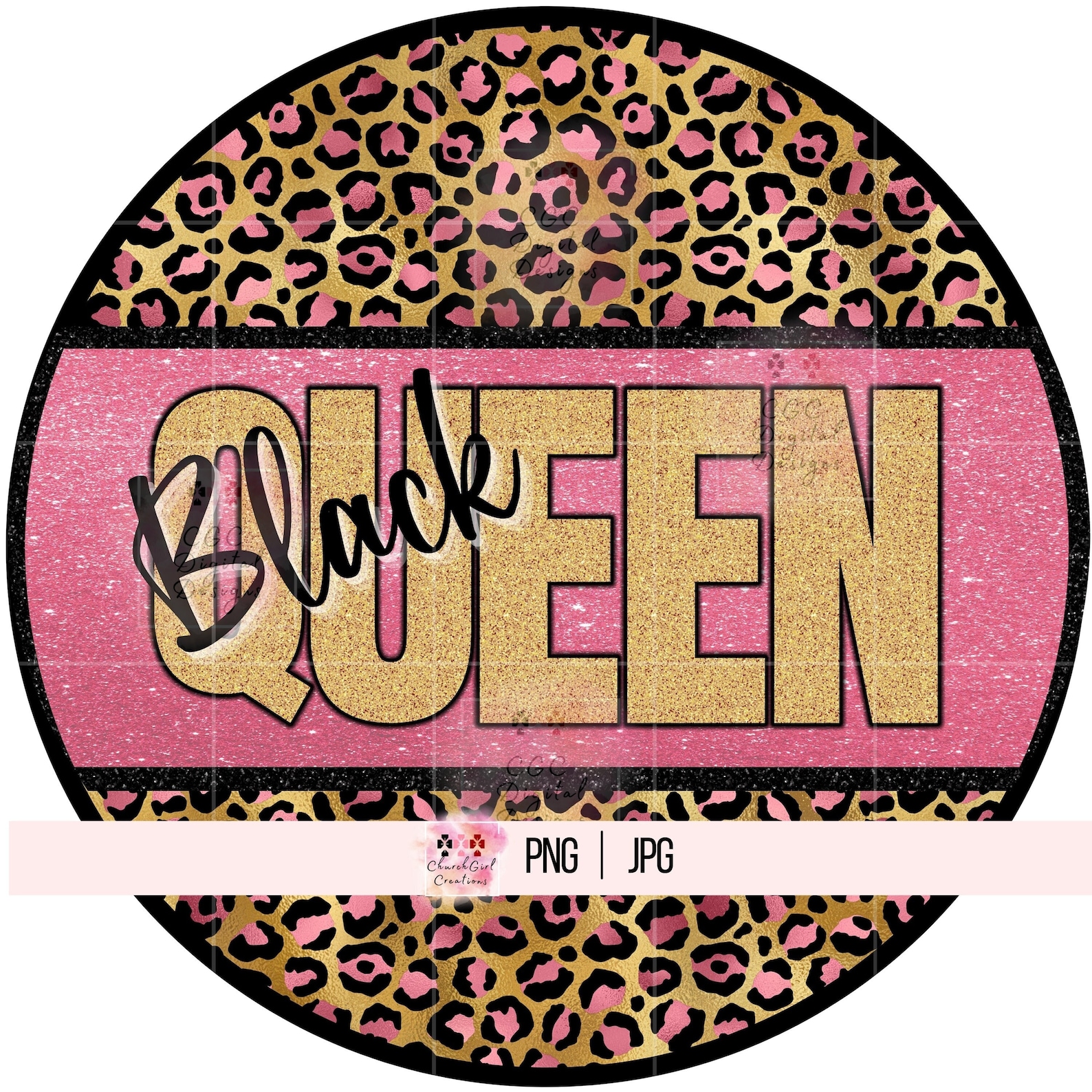 Black Queen PNG Pink Glitter Png Colorful Leopard Png - Etsy