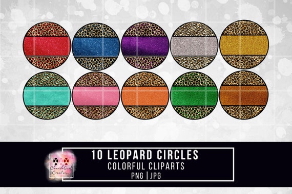 10 Leopard Circles Colorful Leopard Png Circle Clipart - Etsy