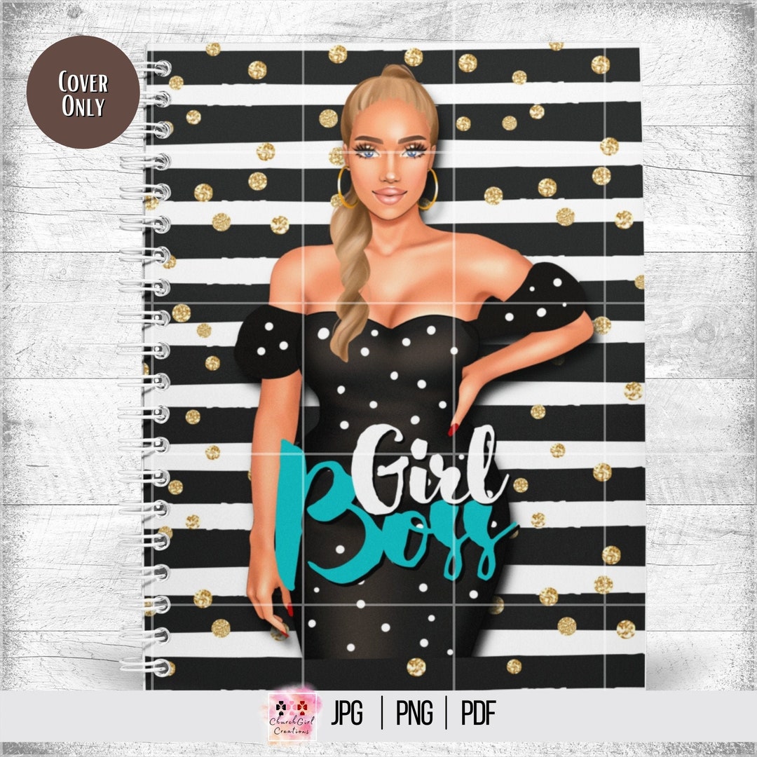 Printable Cover, Journal Cover, Planner Cover, Girl Boss, Woman Cover ...