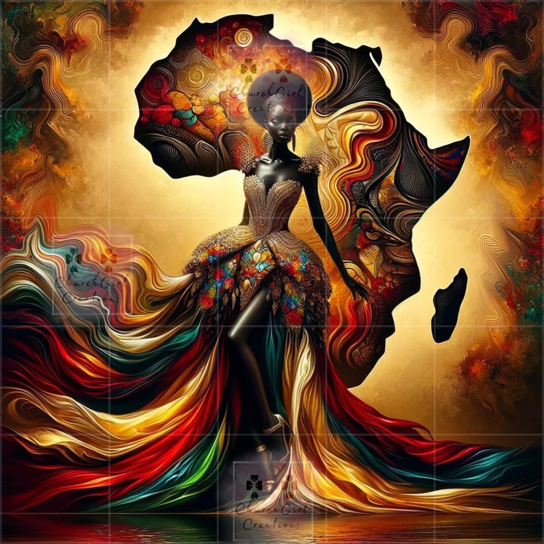 Africa Png, Black Queen Png, Black Woman Clipart, Afro Fashion Girl ...