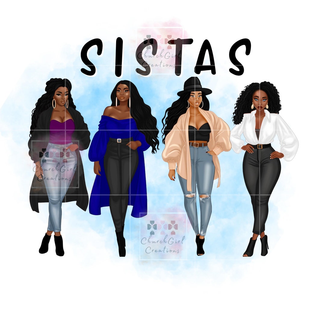 Sistas Png Black Woman Png Bright Colorful Png Sublimation - Etsy