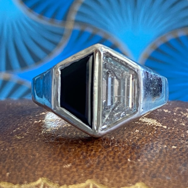 Art Deco Onyx Ring - Etsy