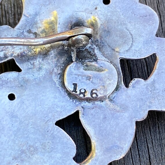 Art Nouveau Lady Sterling Brooch Pin - Gem