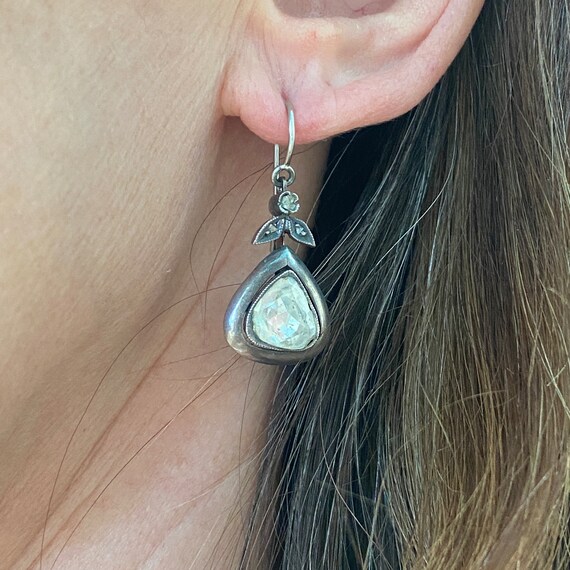 Vintage Foil Backed Diamond Necklace & Earrings Set - Gem