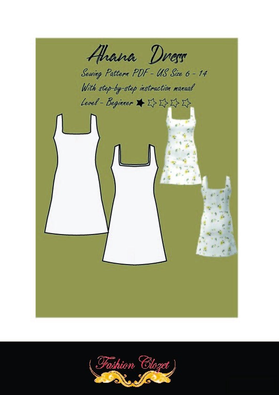 A-line Dress Sewing Pattern Dress Pattern With Instructions - Etsy