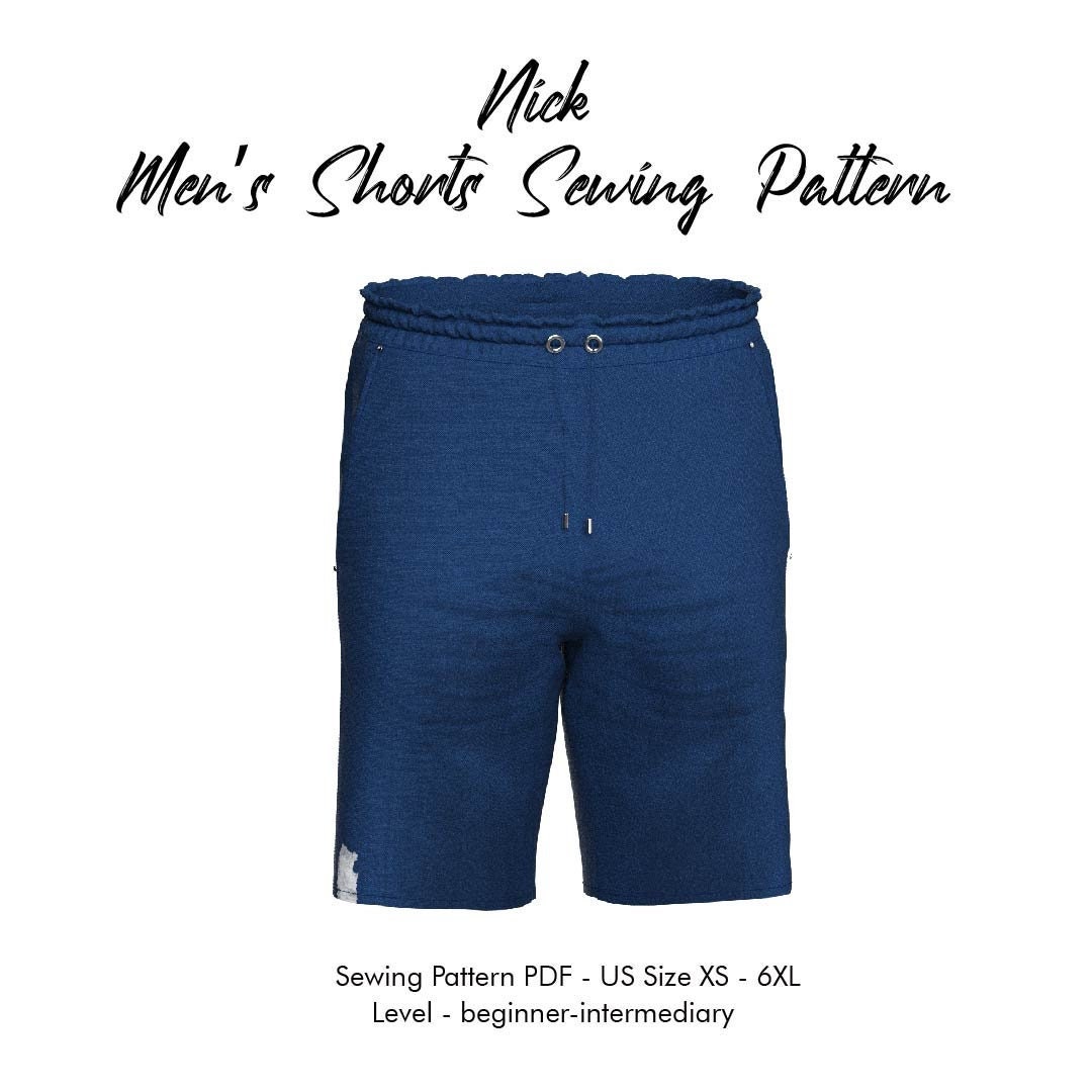 Men's Shorts PDF Sewing Pattern, Summer Shorts Sewing Pattern for Men ...