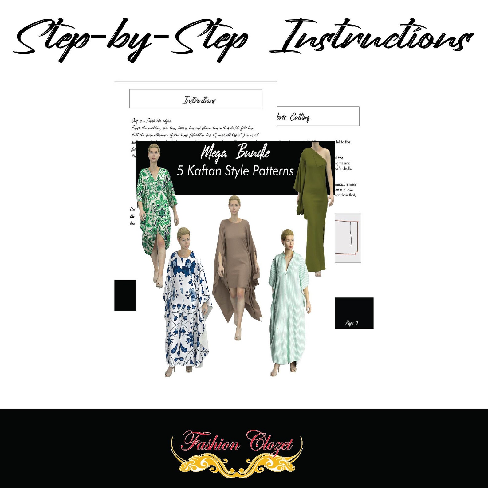 Mega Bundle / Kaftan Sewing Pattern / Caftan PDF Sewing Pattern Project ...
