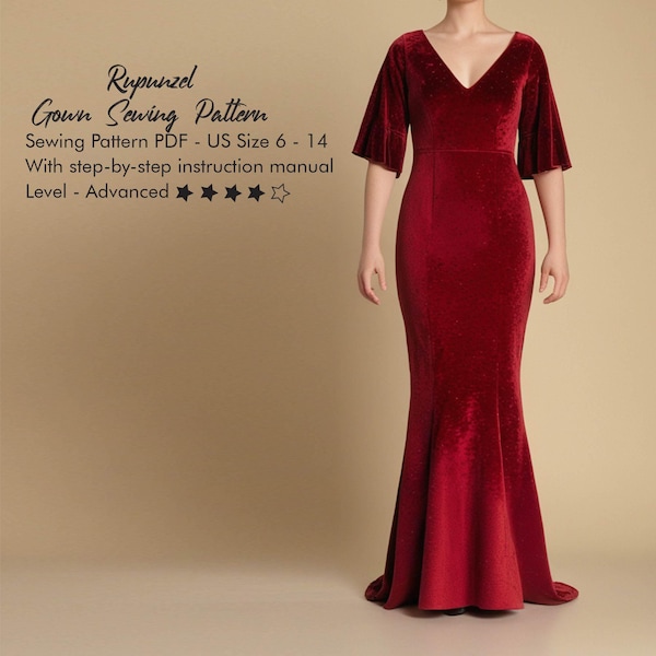 Evening Gown Pattern - Etsy