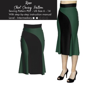 Classy Elegant Pencil Skirt Digital Sewing Pattern for Women, Tight ...
