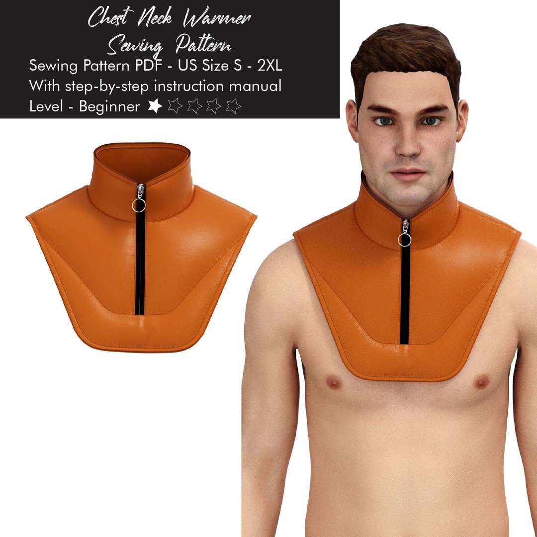Neck Head Warmer Sewing Pattern Neck Muffs Easy Men Digital Pdf Sewing Winter Chest Warmer