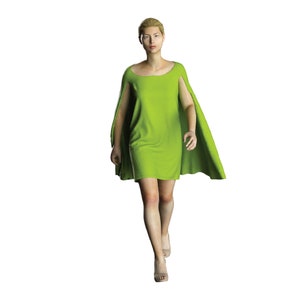 Cape Dress Pattern Design Sewing Pattern Project, Knee Length Dress ...