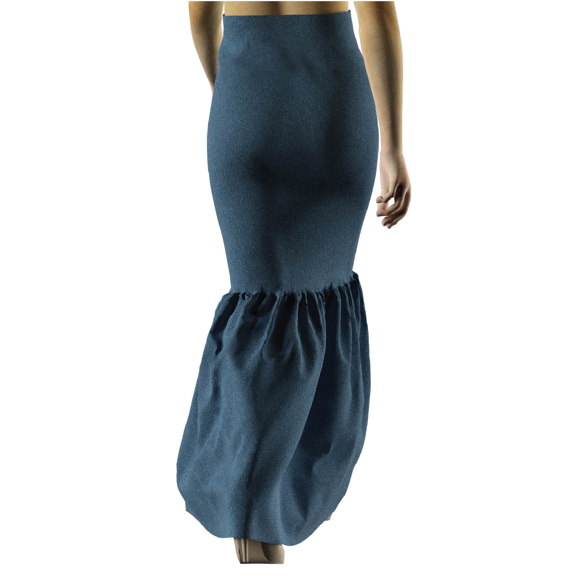 Maxi Skirt Digital Sewing Pattern Project for Women, Denim Button Down ...